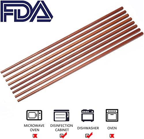 Donxote Cooking Chopsticks, Extra Long Wooden Kitchen Frying Chopstick 16.5 Inches - Brown(6-Pairs)