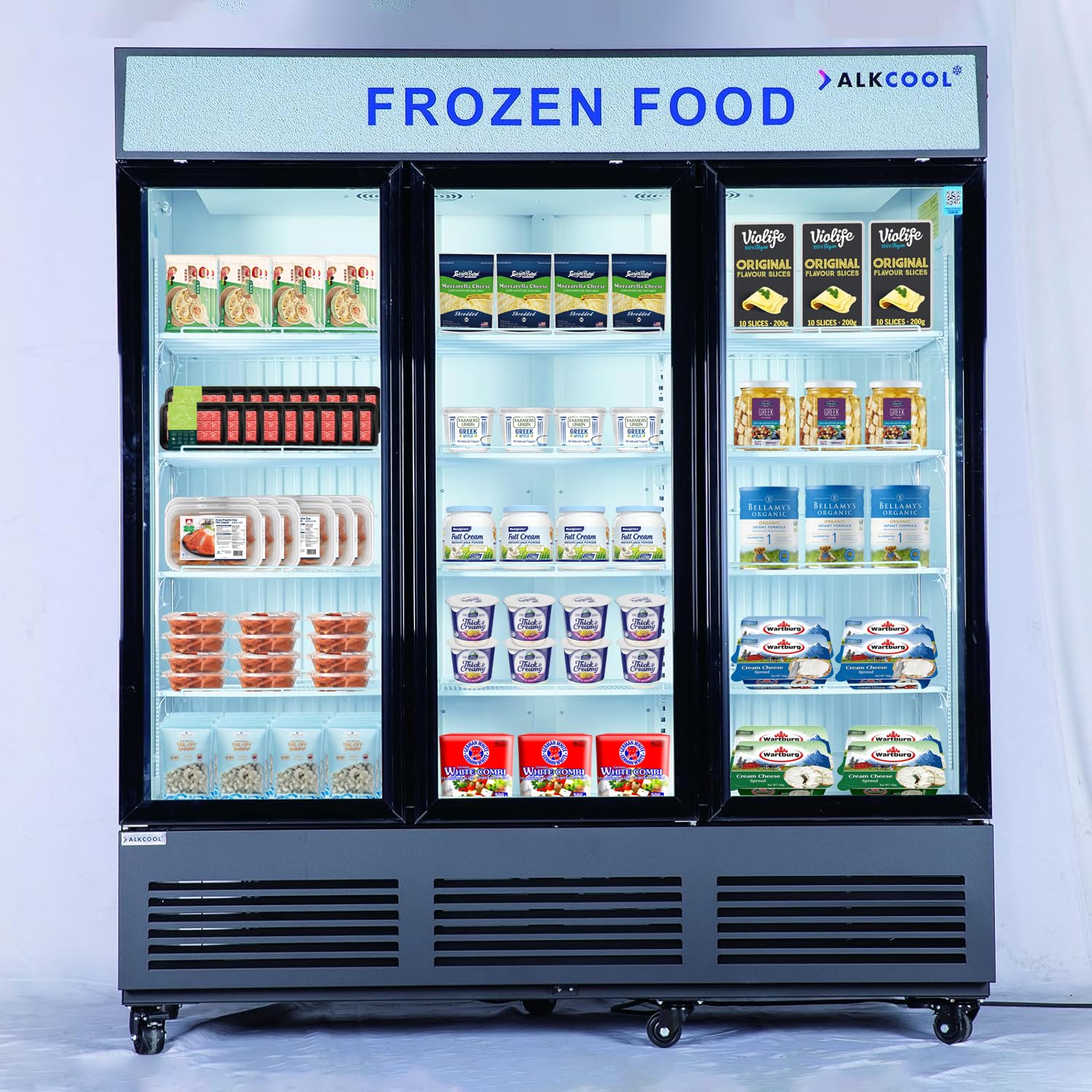 GENERIC Commercial Freezer, 56.5 Cu Ft Three Glass Door Merchandiser Upright Refrigerator Drink Display Freezer for Home or Sale Used,ETL and NSF Approval,71"" Wide, TGDF 70''-ST