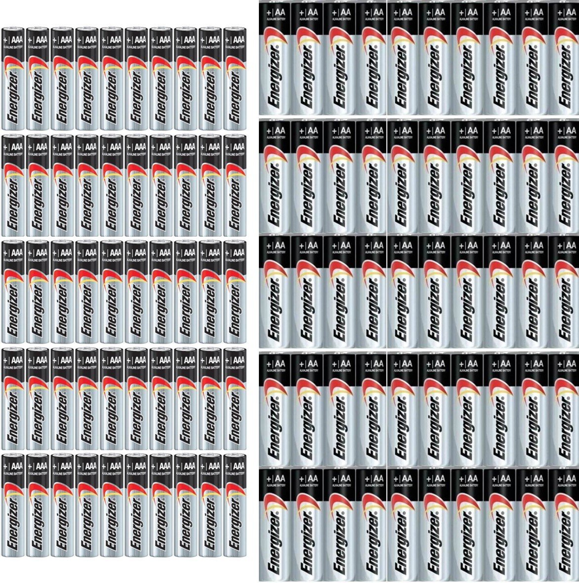 Energizer Max 50 AA & 50 AAA Pack Long Lasting Alkaline Batteries