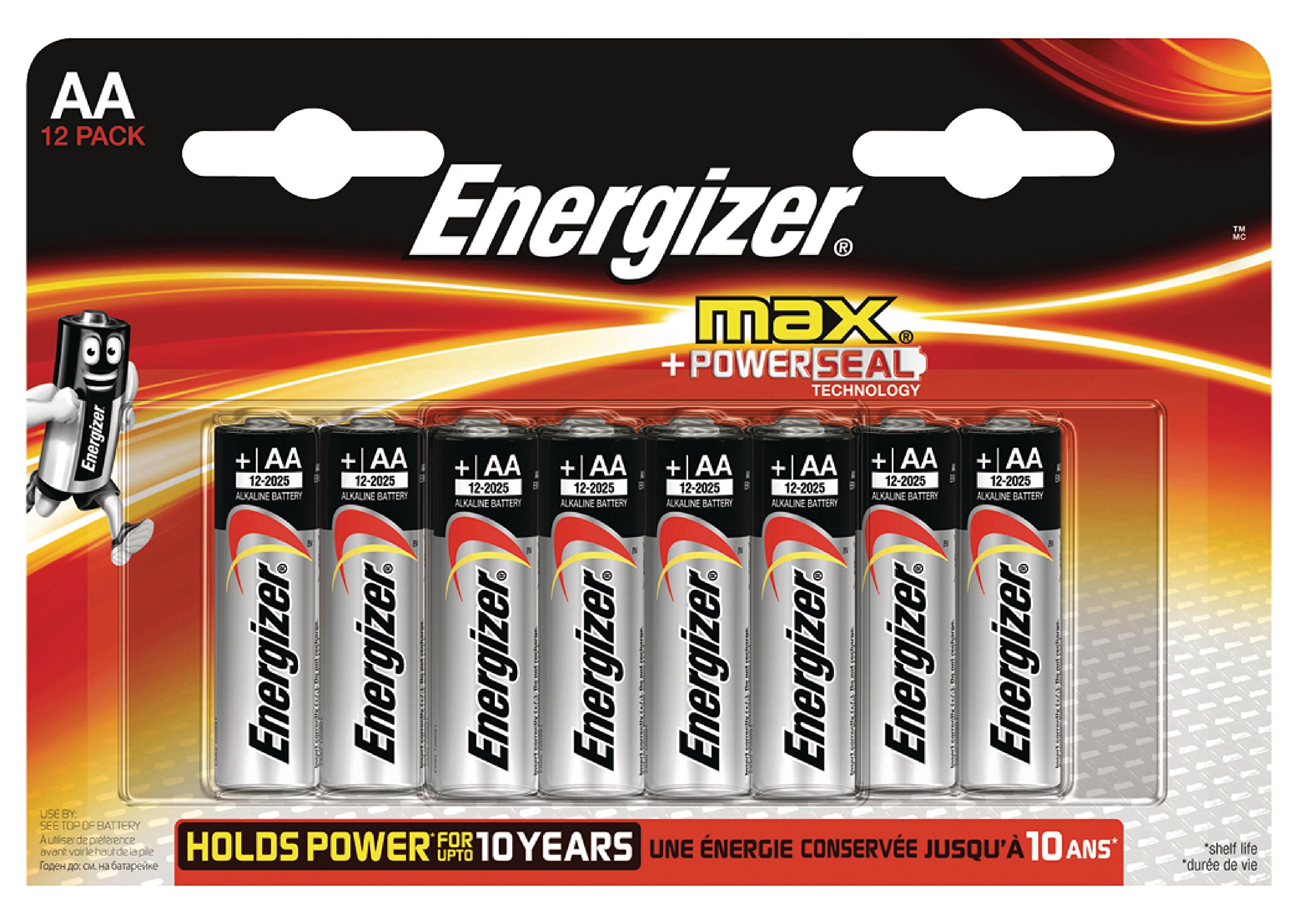 Energizer MAX Alkaline AA Batteries, 12 Pack