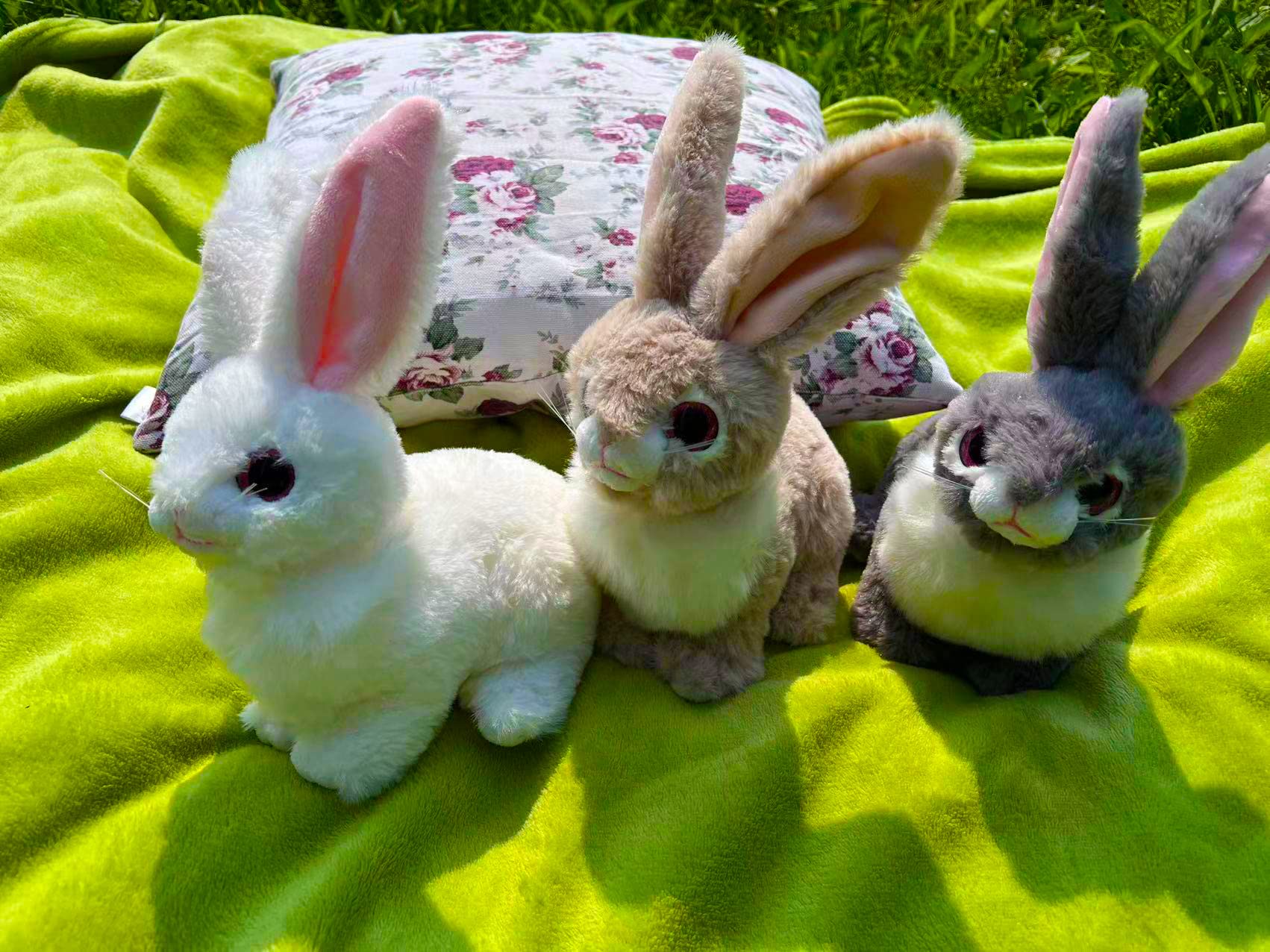 Marsjoy 12" White Easter Bunny Plush Toy, Soft Stuffed Animal Rabbit, Realistic Gift for Kids, Toddlers, Baby