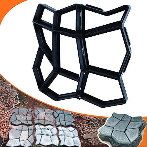 Avalution Reusable Concrete Mold 17"x17"x1.6" Walker Maker Courtyard Stepping Stone Molds Lawn Garden DIY Paving Mold(Irregular)