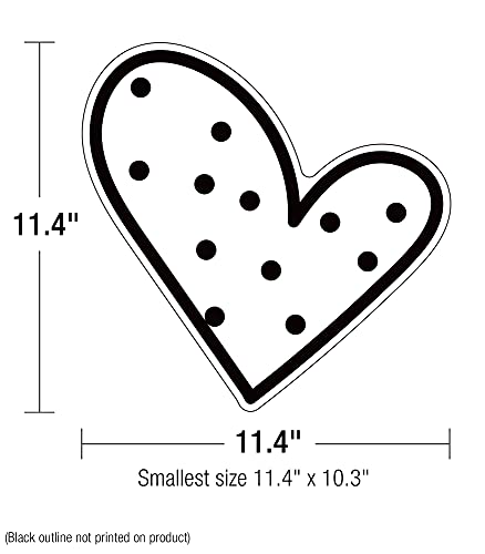 Carson Dellosa Kind Vibes 12-Piece Extra Large Heart Bulletin Board Cutouts, Heart Cutouts for Bulletin Board, Colorful and Black and White Classroom Cutouts, Valentines Heart Cutouts for Classroom