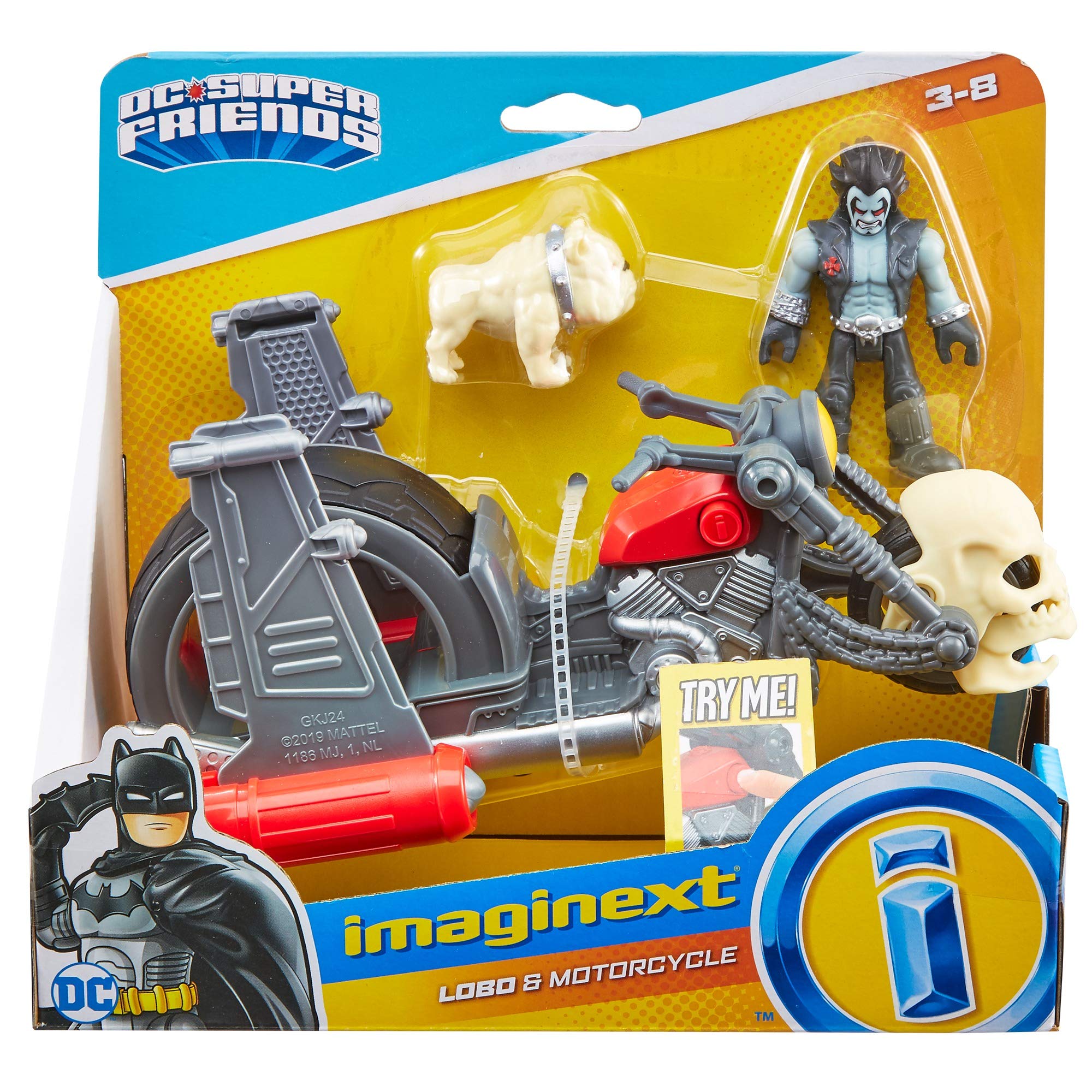 Fisher-Price Imaginext DC Super Friends Lobo Poseable Figure and Transforming Toy Motorcycle Set for Preschool Pretend Play Ages 3Y+