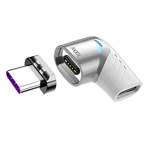 BoxWave Adapter Compatible with Nintendo Switch - MagnetoSnap PD Angle Adapter, Magnetic PD Angle Charging Adapter Device Saver - Metallic Silver