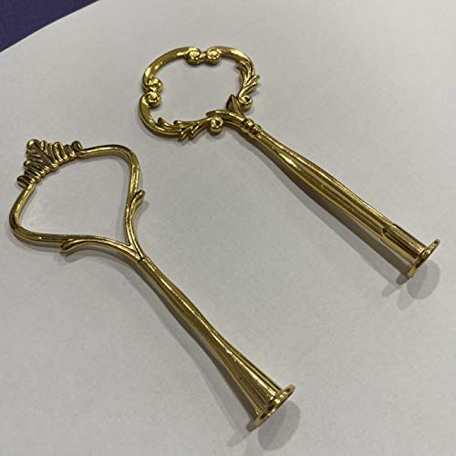 Quluxe 4 Sets 3 Tier Crown & Sunflower Cake Stand Fruit Cake Plate Handle Fitting Hardware Rod Stand Holder with Stylus for DIY Making Cupcake Serving Stand Decoration- Gold