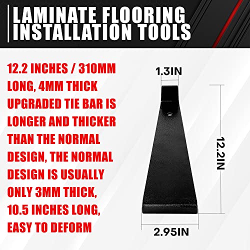 C&T 12.2In Pull bar for Vinyl Plank Flooring, Heavy Duty Laminate Wood Flooring Installation Set, Black