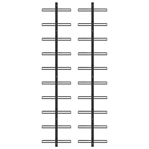 ALLFORYOURS Wall-Mounted Wine Racks for 20 Bottles 2 pcs Black Metal Black Furniture Cabinets Storage Wine Racks US Stock Fast Shipment