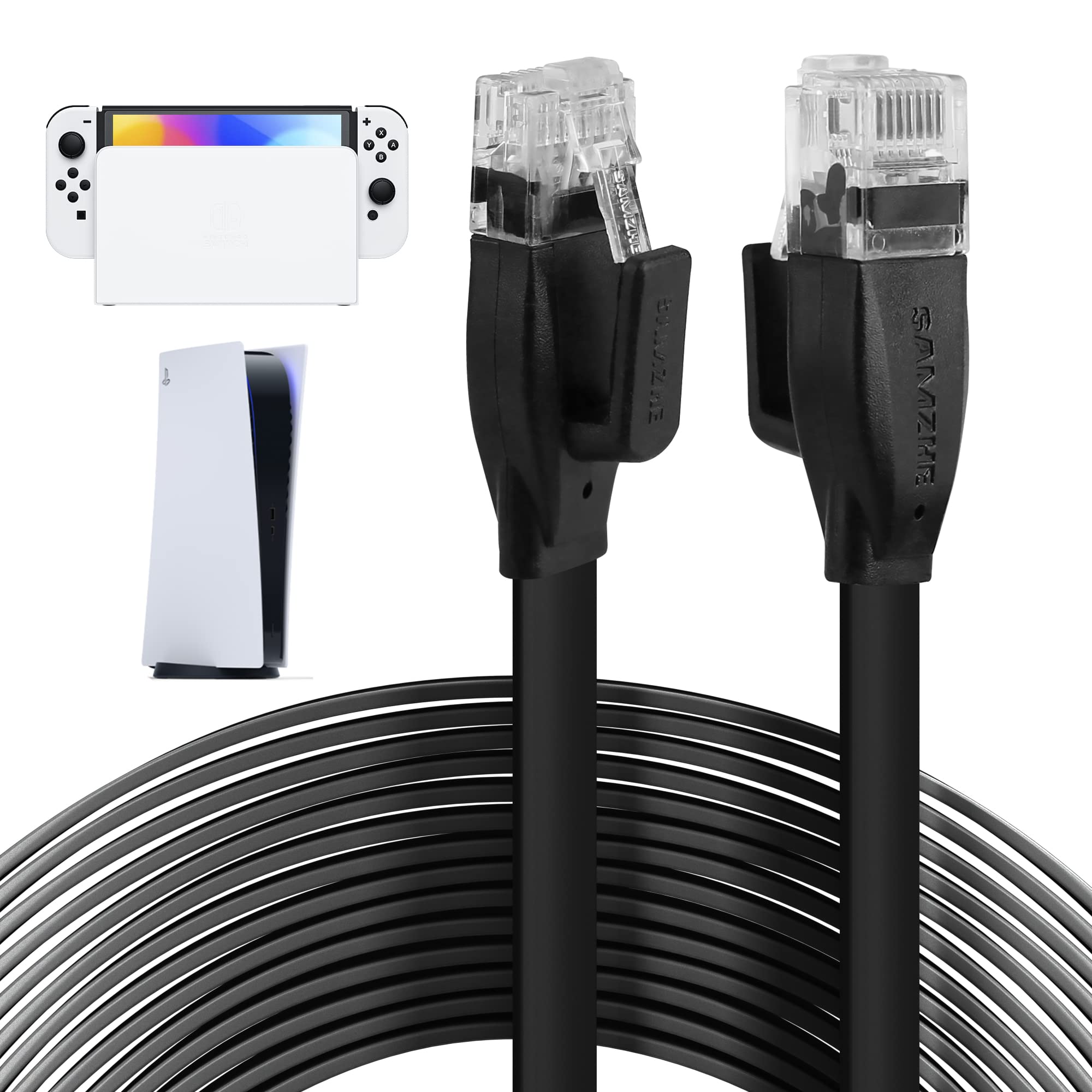 FANPL Cat 6 Ethernet Cable for Nintendo Switch OLED (Black)