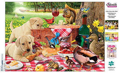 Buffalo Games - Picnic Raiders - 300 LARGE Piece Jigsaw Puzzle , Red