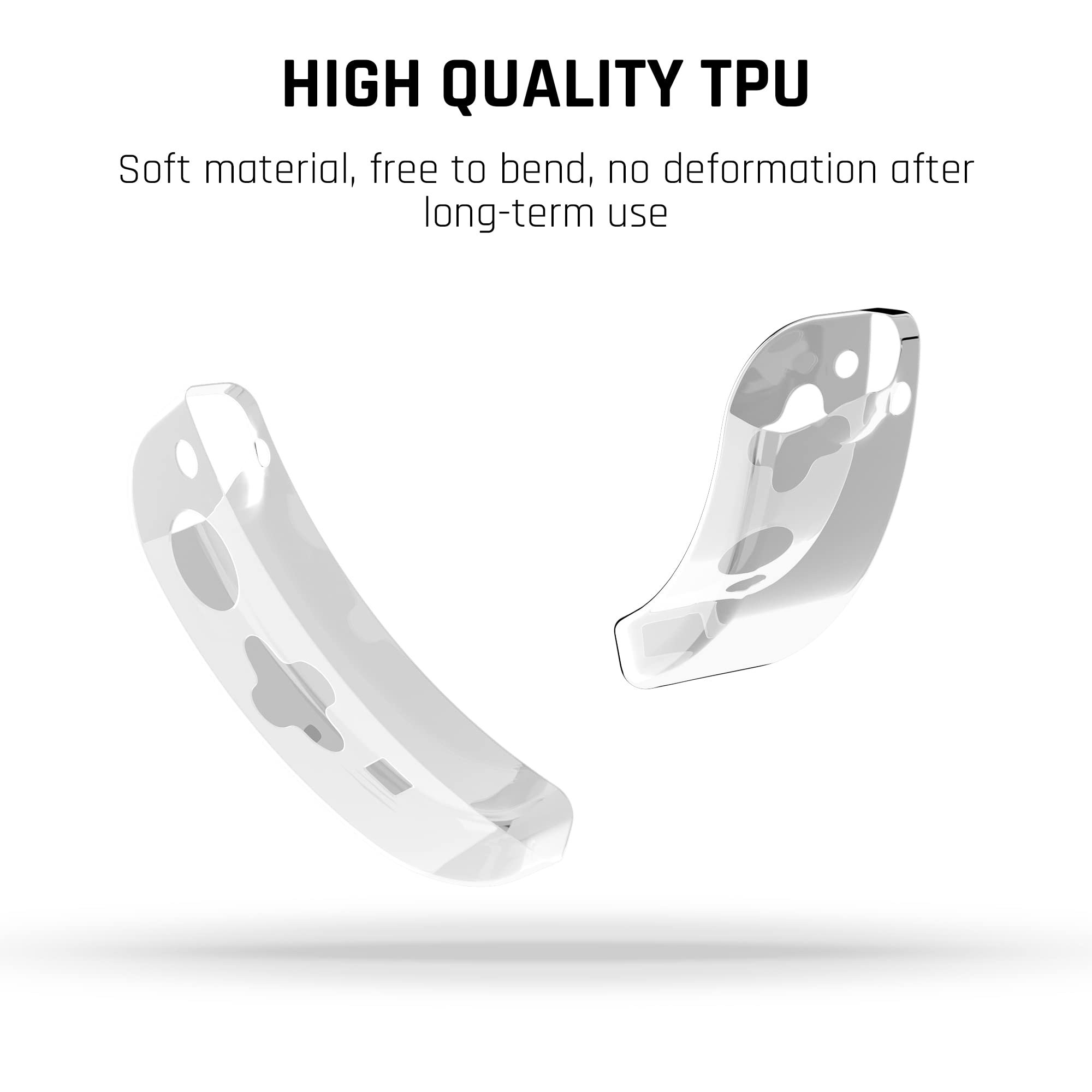 FANPL Protective Case for Nintendo Switch & Switch OLED Joy Con, Transparent Clear Joycon Joystick Cover with 6 Thumb Grip Caps, Soft Jon Con Controller TPU Shell Feel Comfortable, Easy Installation