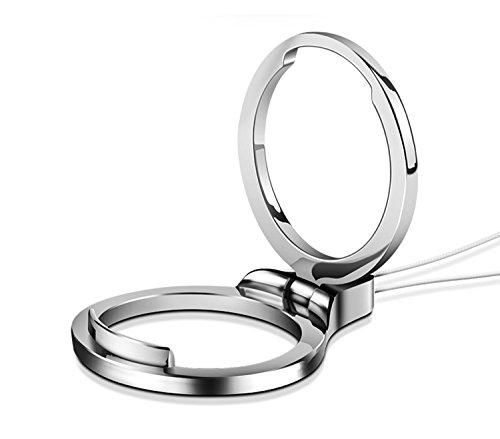 MONCA Finger Ring Strap Kickstand, Bling Cubic Phone Holder Charm for Hand Grip Lanyard Holder for iPhone loopy for Phone Case,Cell Phone,Usb,keys (Rose Gold Ring Charm)