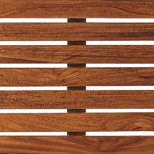 Bare Decor Zen Spa Shower or Door Mat in Solid Teak Wood and Oiled Finish, 31.5 by 19.5-Inch
