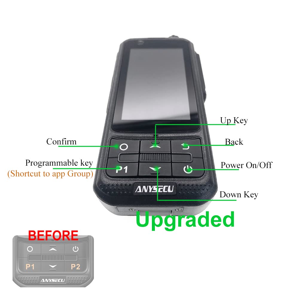 ANYSECU A970S 4G Zello Radio POC Push to Talk Unlocked Mobile Phone Work with Real PTT ZELLO