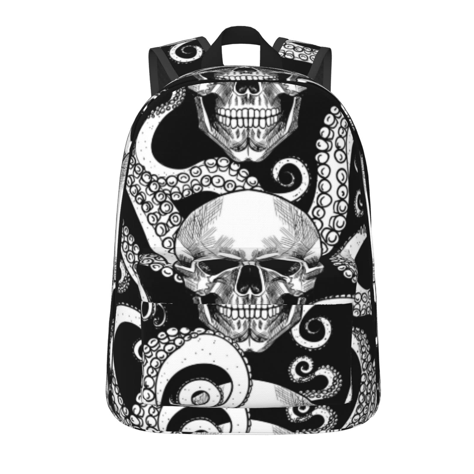 Affilleve Skull Octopus Backpacks for Men Women Book Bag Travel Hiking Camping Work