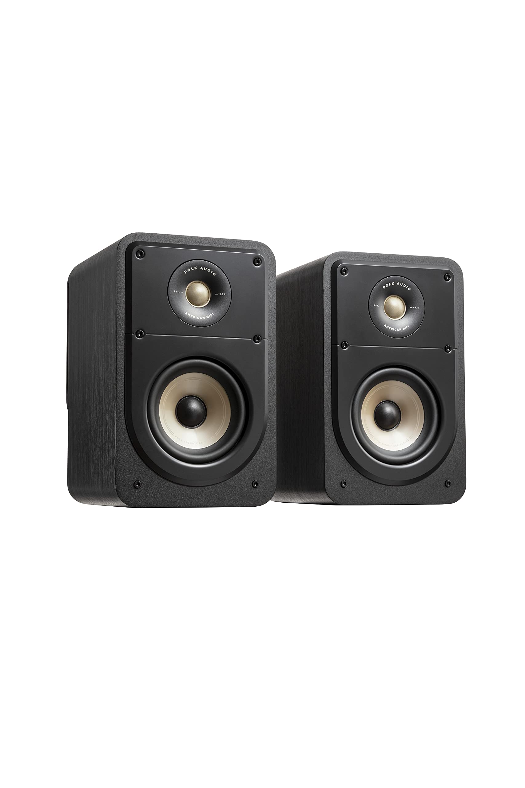 Polk Audio ES10 Surround Wall Mount Speakers, Black & Polk Audio ES15 Wall Mount Bookshelf Speaker, Black