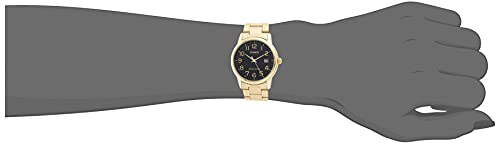 Casio #MTP-V002G-1B Men's Standard Analog Gold Tone Stainless Steel Date Watch