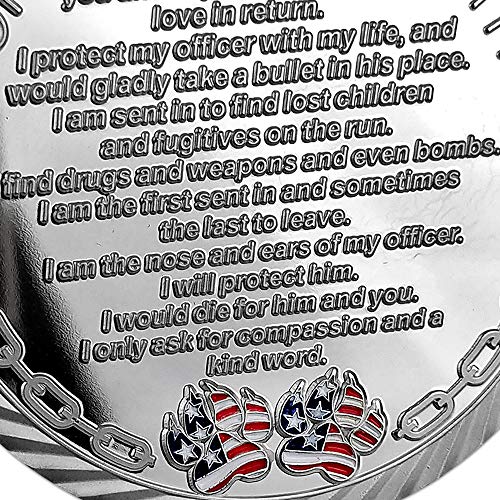 ASmileIndeep Police Dog K9 Challenge Coin Thin Blue Line Police Officer Canine Prayer Coins Gift