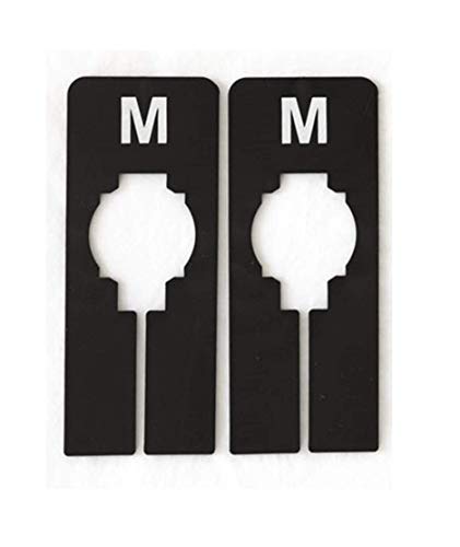 NAHANCO QSDBWKIT2, Black Rectangular Clothing Size Dividers with White Print for XS-XL, Kit of 25 (5 Sizes of 5 Each)