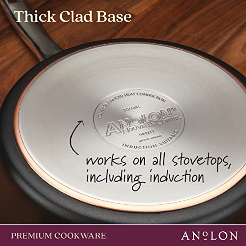 Anolon Nouvelle Copper Hard Anodized Nonstick Wok/Stir Fry Pan/Wok Pan - 12 Inch, Onyx Black