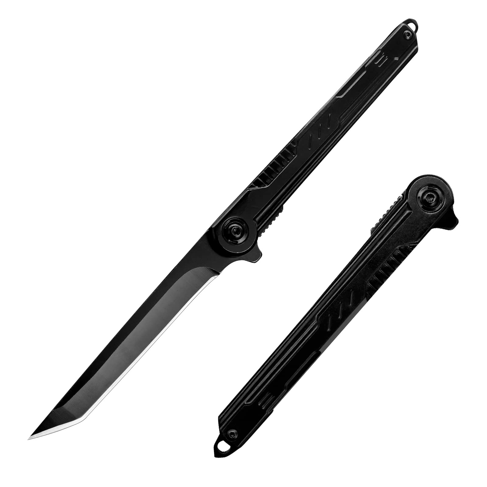 Carimee Pocket Knife，Gentleman’s Slim Knife with Tanto 7CR13Mov Stainless Steel Blade, Clip, Window Breaker, Outdoor Gadget 2023 Gifts for men women
