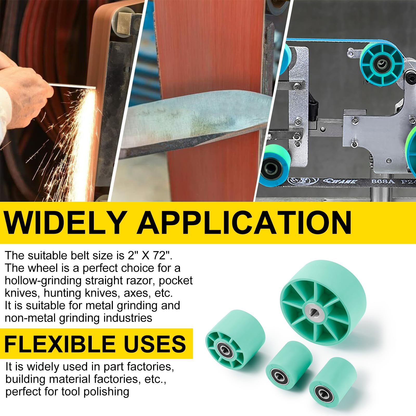 ONECHOI Belt Grinder D-Backing Plate, Knife Grinder Wheel Set D-Backing Plate, for 2x72" Knife Making Grinder with Bolt Axles