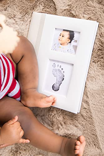 Pearhead First 5 Years Baby Memory Book With Clean-Touch Baby Safe Ink Pad To Make Baby’s Hand Or Footprint Included, Gender Neutral Registry Gift, Ivory Classic