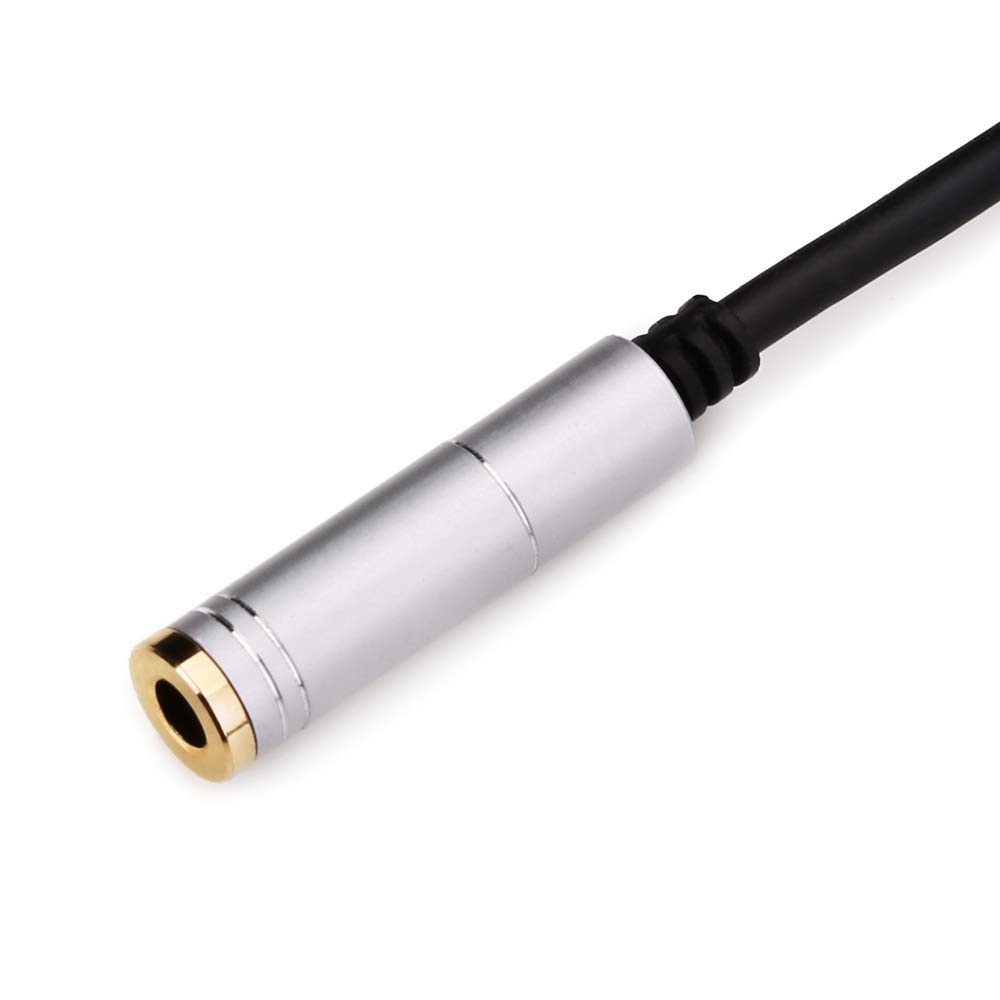 NANYI Headset Splitter Cable for PC 3.5mm Jack Headphones Adapter Convertors forPC 3.5mm Female with Headphone/Microphone Transform to 2 Dual 3.5mm Male for Computer Y Splitter Audio(Silver)