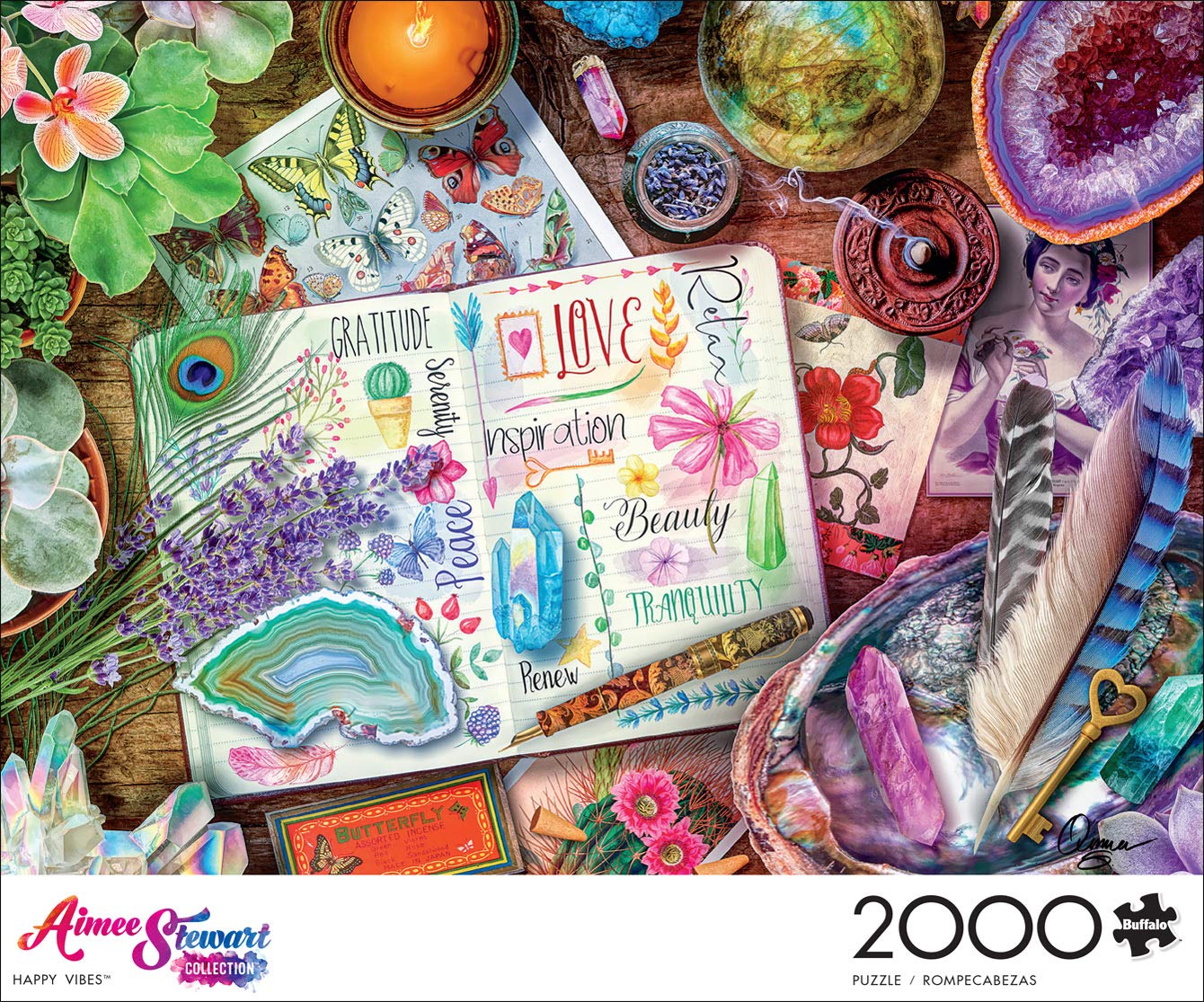 Buffalo Games - Aimee Stewart - Happy Vibes - 2000 Piece Jigsaw Puzzle for Adults Challenging Puzzle Perfect for Game Nights - 2000 Piece Finished Size is 38.50 x 26.50