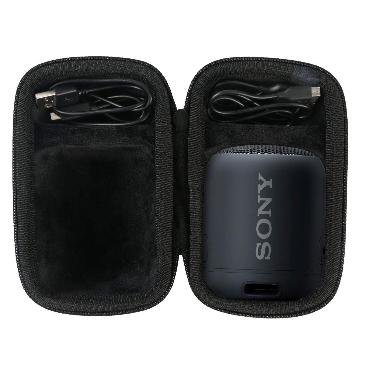 co2CREA Hard Travel Case Replacement for Sony SRS-XB100 SRS-XB12 SRS-XB13 Extra Bass Portable Bluetooth Speaker (All Black Case)