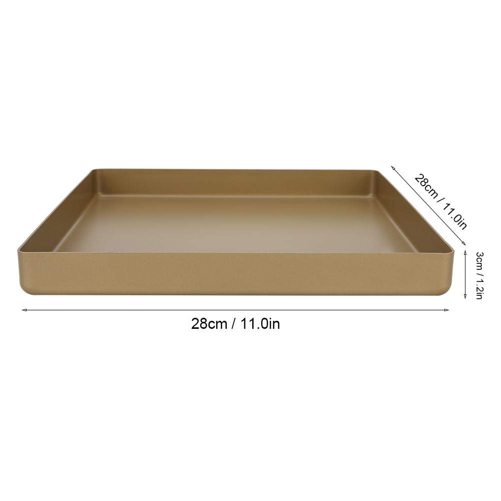 Baking Pan 28x28x3cm Gold Aluminum Alloy Square Shape Non Stick Baking Tray Bread Pizza Tray Cookie Sheet Baking Tool
