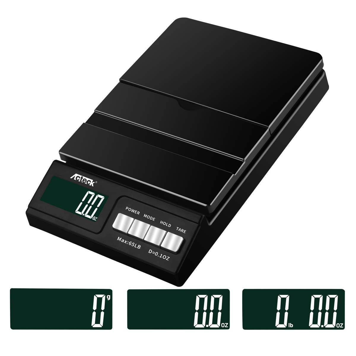 Acteck A-CE65 65LB Digital Shipping Postal Scale with AC Adapter, Black
