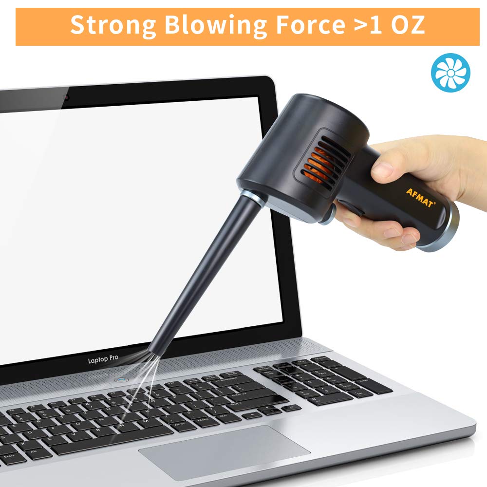 AFMAT Cordless Air Duster, Compressed Air Can for Computers, Rechargeable Air Duster for Computer, Electronic Air Duster for Computers, 6000mAh Reusable Keyboard Cleaner, 10W Fast Charging Air Blower