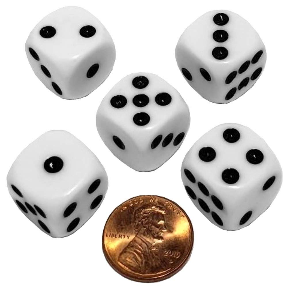 Cyber-Deals Black PU Leather Red Felt Lined Dice Cup with White Poker & Pip Dice in Storage Pouch Set (4 Sets)