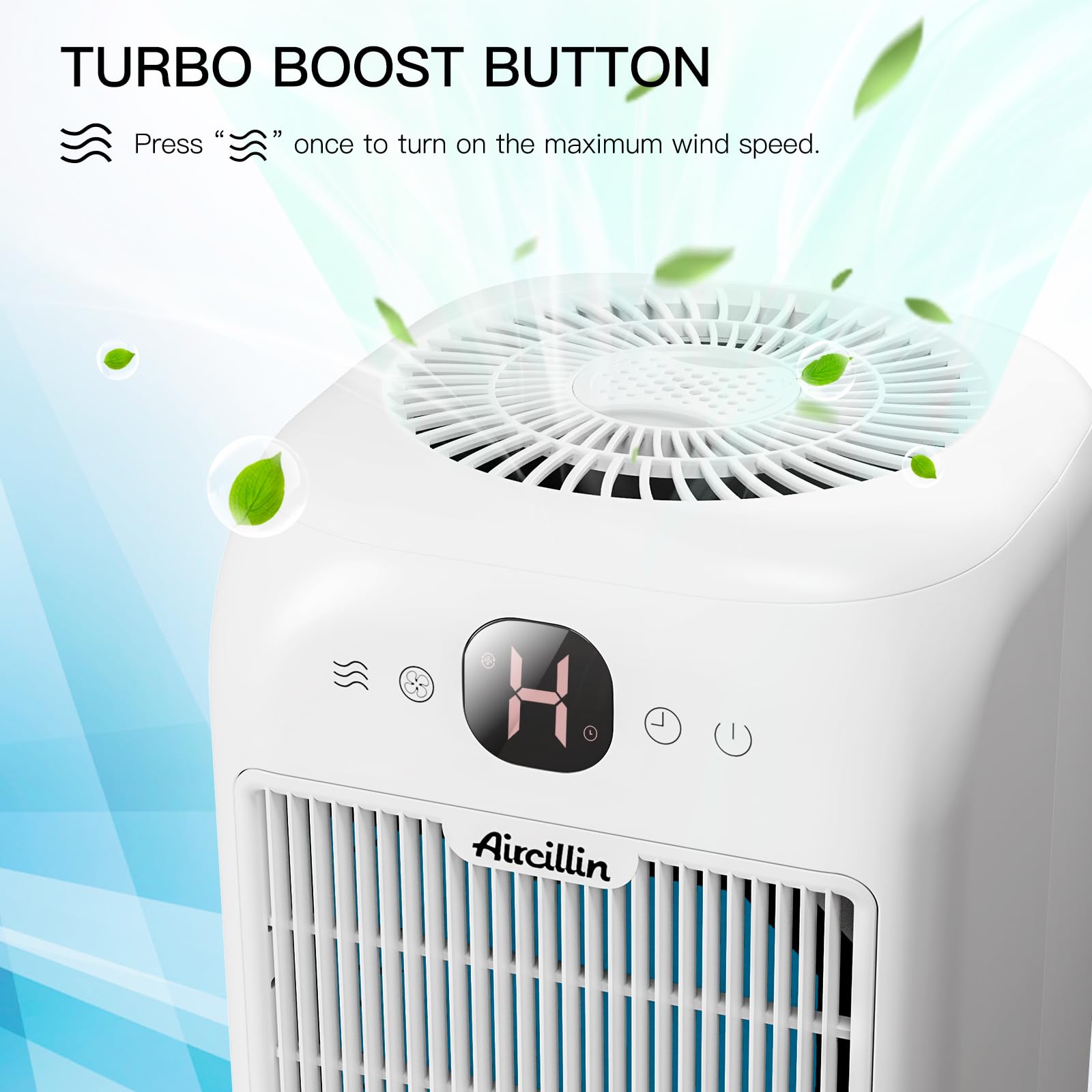 Aircillin Air Purifiers for Home Bedroom Up to 908 Sq Ft, Air Purifiers with HEPA Filter Aromatherapy,Turbo Boost Button, Sleep Mode, White