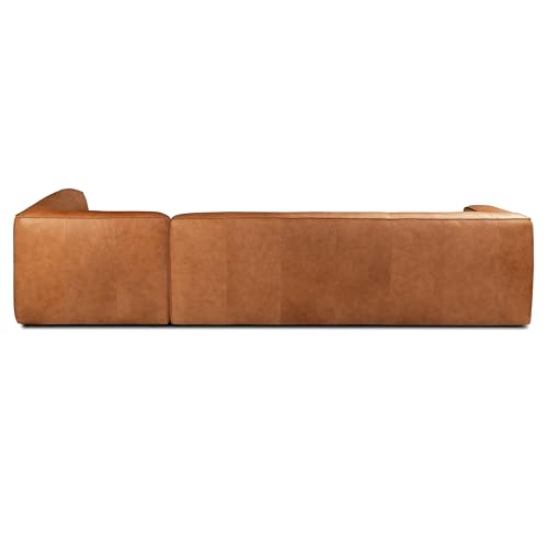 POLY & BARK Piazza Reversible Corner Sectional Sofa in Bourbon Tan