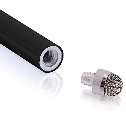ColorYourLife 3-Pack 5.3'' Micro-Knit Mesh Tip Capacitive Stylus Pens for Touch Screens with Replaceable Fiber Tips, Universal Stylus Pens and Cleaning Cloth (Matt Black, Black, Gun Grey)