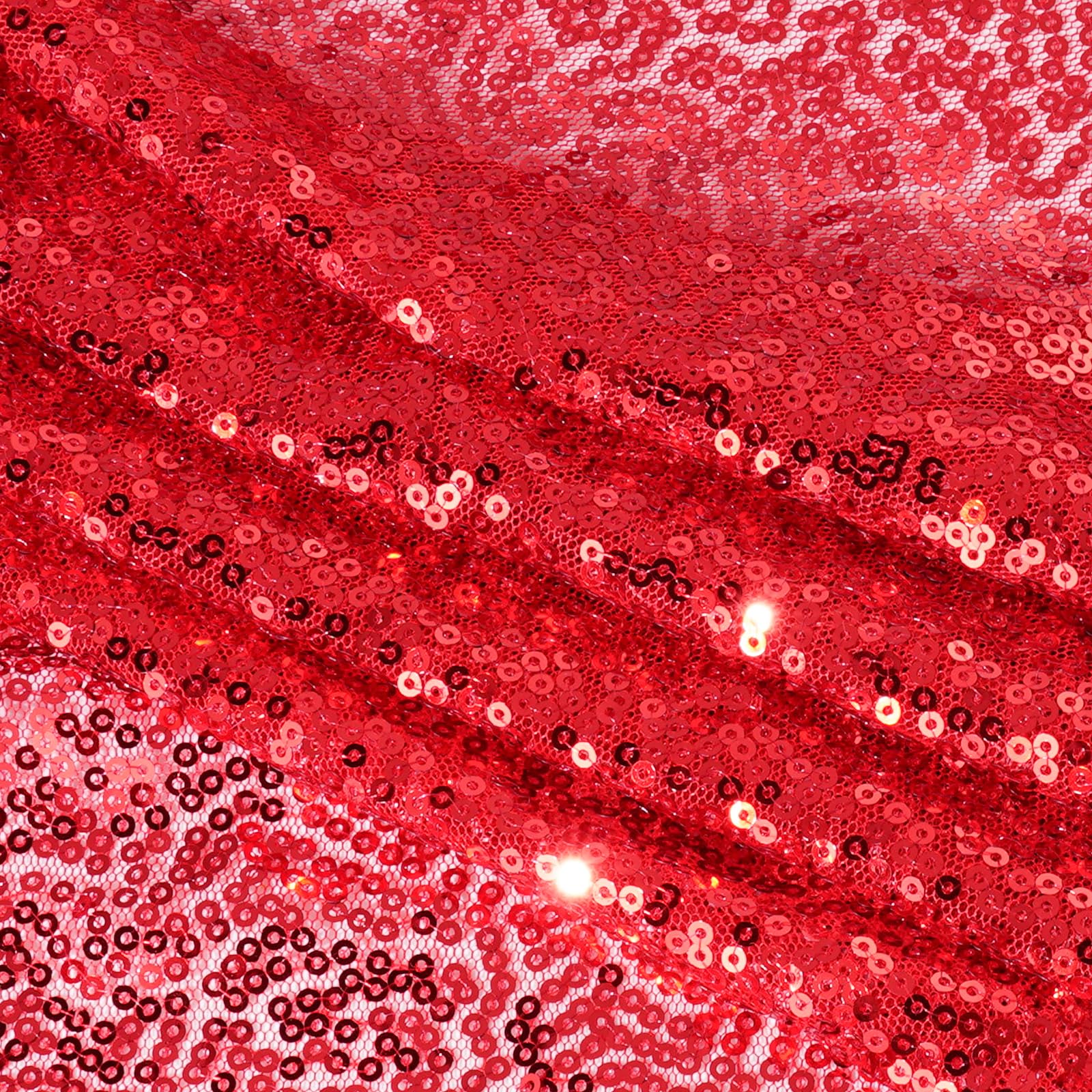 SUMERSHA Sequin Fabric by The Yard - 3 Feet 1 Yard of Red Sparkly Embroidery Sequins Fabric for DIY Sewing, Backdrop, Tablecloth, and Clothing Sewing Projects