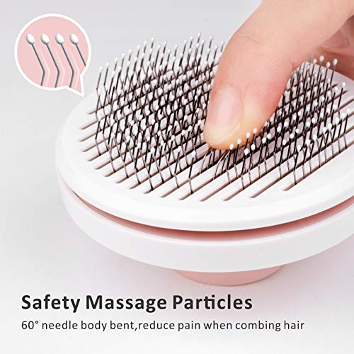 Cat Grooming Brush, Baytion Self Cleaning Cat Brushes for Dogs Cats for Long Haired & Short Hair Gently to Remove Loose Undercoat, Mats Tangled