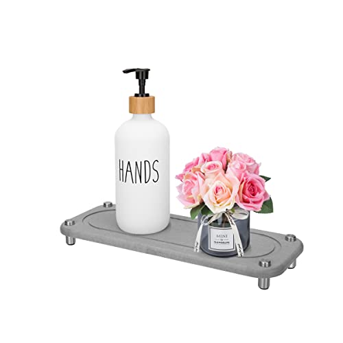AfooBezos Soon Neat Kitchen Sink Caddy, Instant Dry Sink Organizer Sink Tray With Stainless Steel Feet Protection Sponge Soap Dispenser Holder For Bathroom Kitchen (light grey, 1 pack)