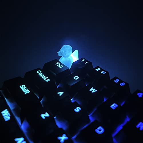 Custom Keycap for Mechanical Gaming Keyboard - Design Cute Duck Transparent- Artisan Cherry MX Made in Resin with Universal Compatibility - Unique Gift Idea