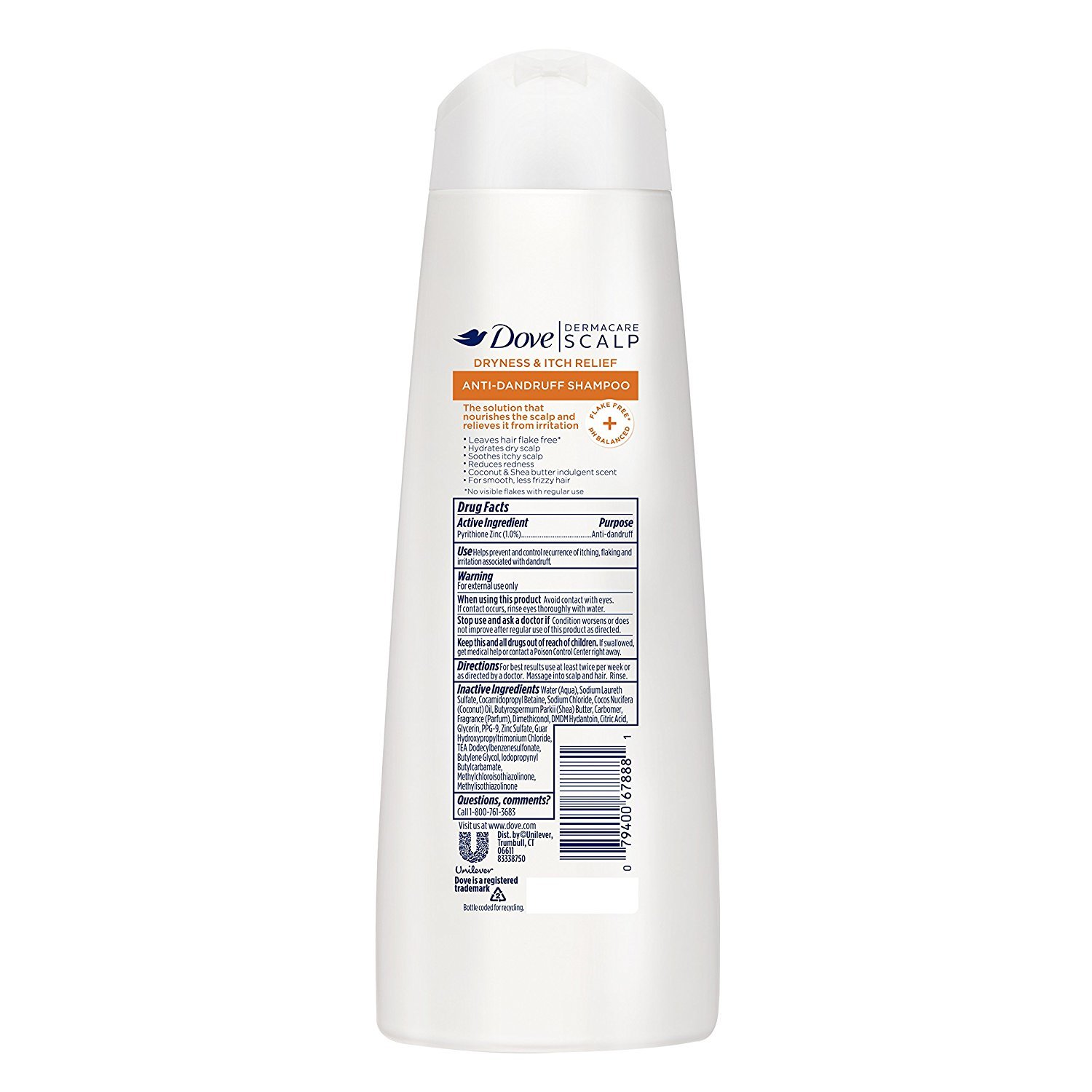 Dove Dermacare Scalp - Anti-Dandruff Shampoo - Dryness & Itch Relief - 12 Fl Oz (Pack of 2)