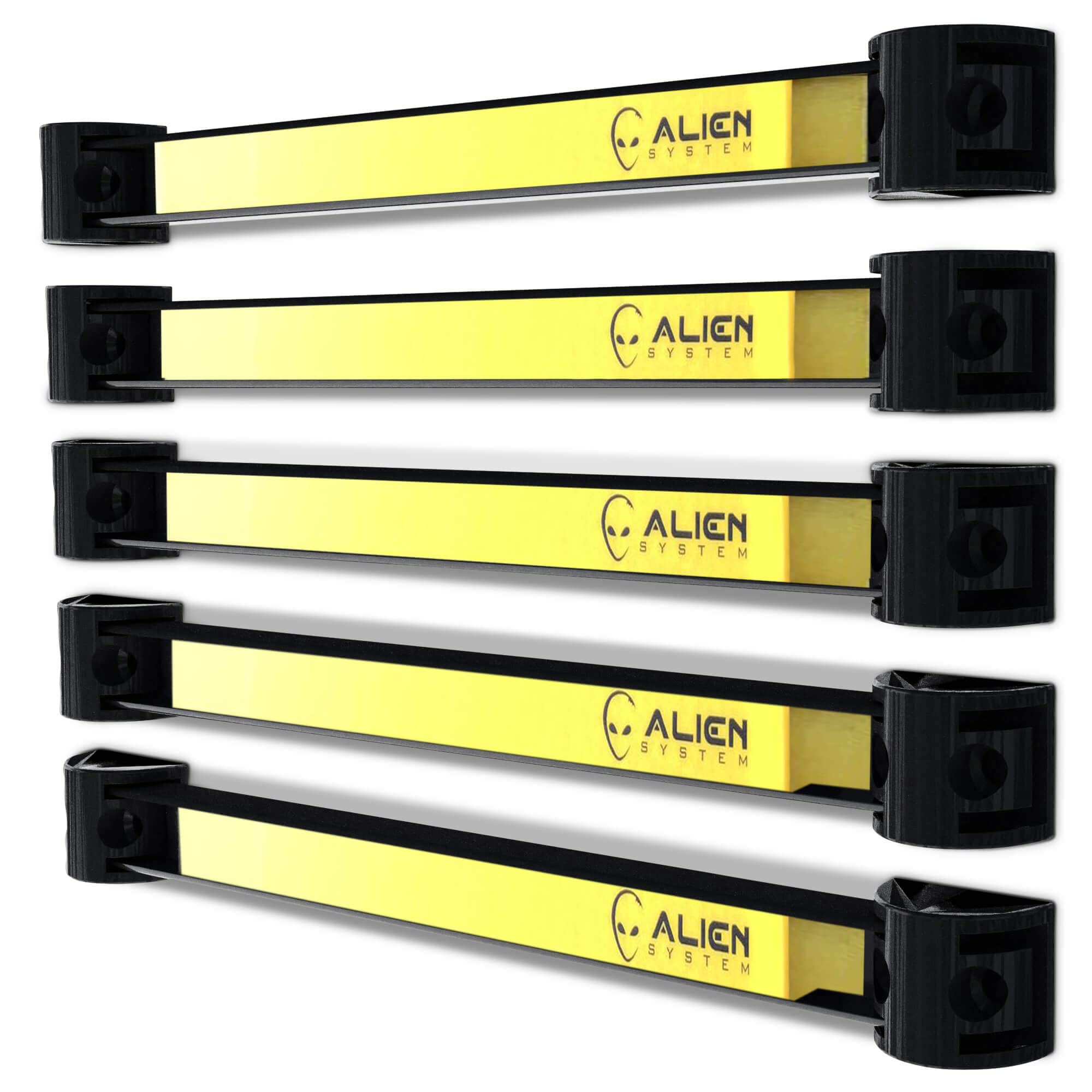 ALIEN SYSTEM Magnetic tool holder strip 5 Pack (60" total) - Tough PVC Sticker coated Magnet strip for tools - Get your tools organized