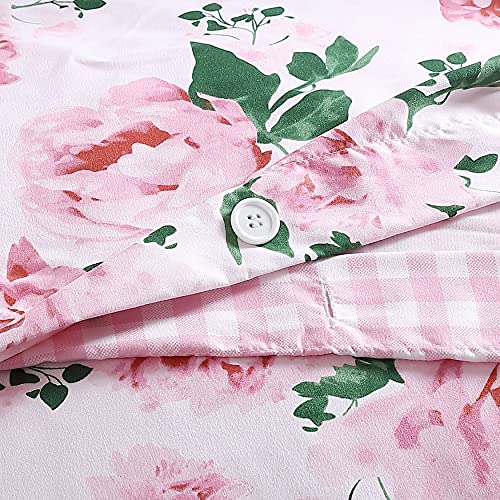 Betsey Johnson - Queen Duvet Cover Set, Reversible Bedding with Matching Shams, All Season Home Decor (Blooming Roses Pink, Queen)