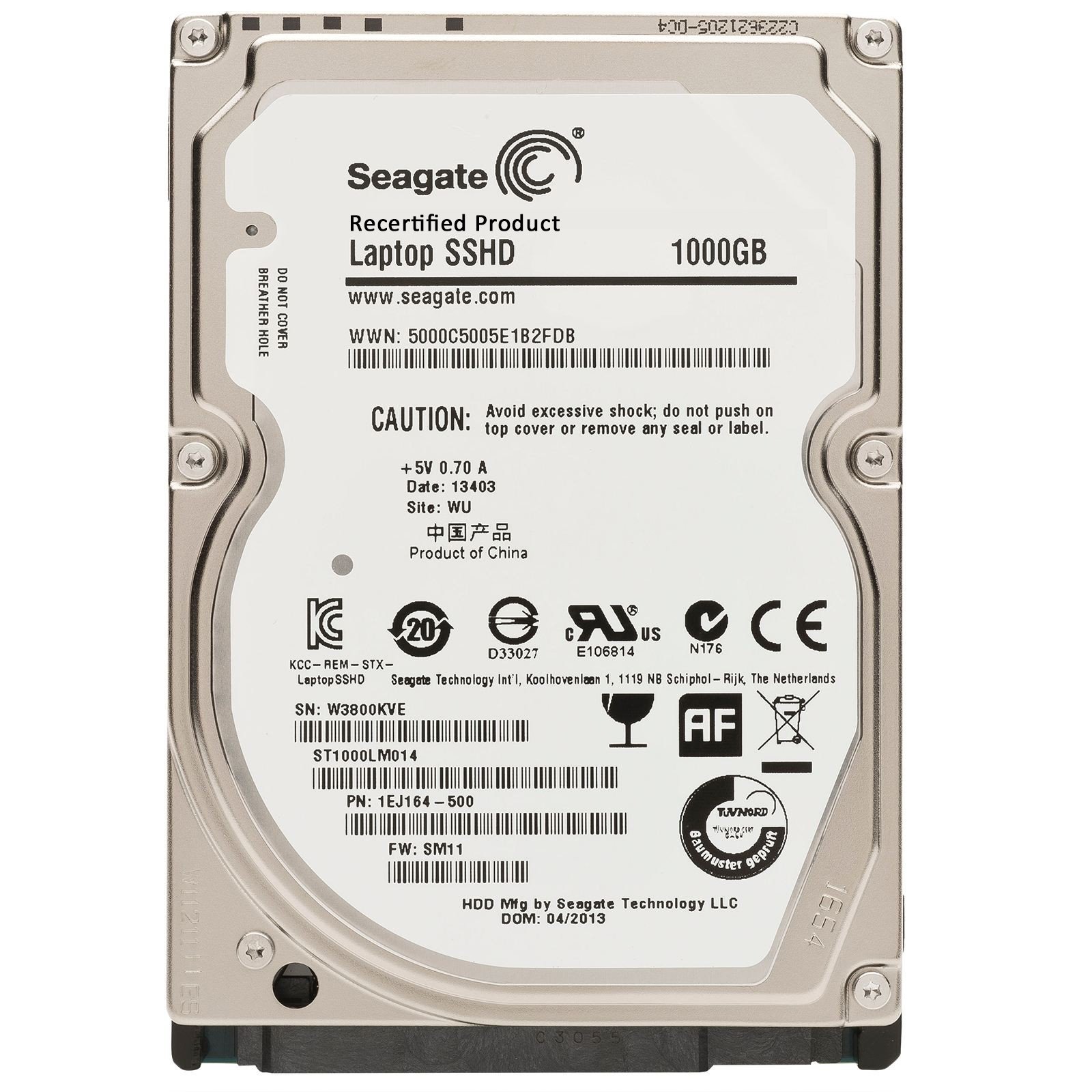 Seagate 1TB Gaming SSHD SATA 8GB NAND SATA 6Gb/s 2.5-Inch Internal Bare Drive (ST1000LM014) (Renewed)