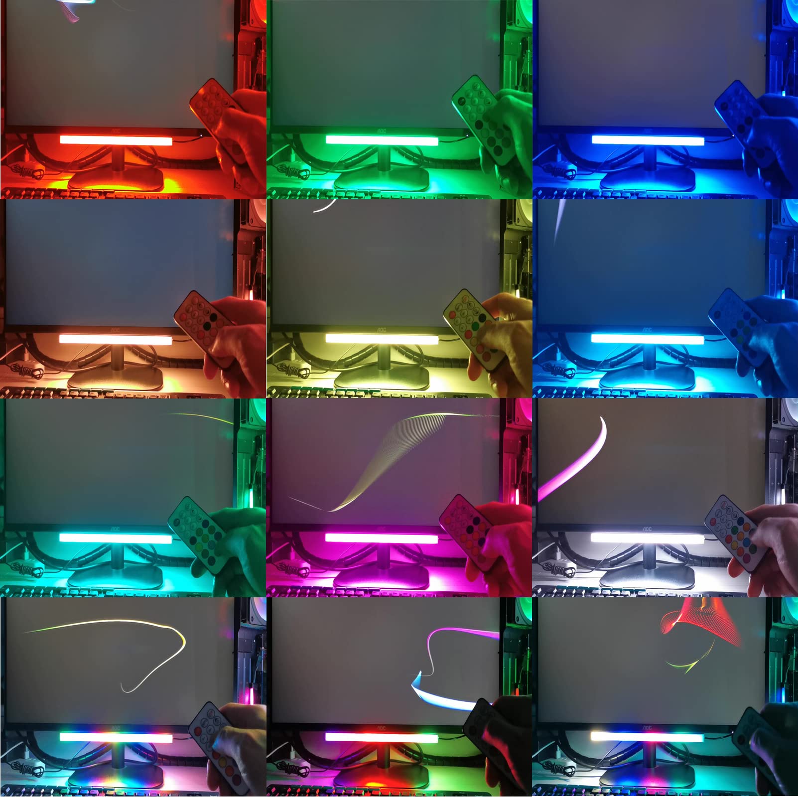 Airgoo Addressable RGB Light Bar, 0.98ft 30LEDs Diffused Rainbow Ambient Gaming Lights, Ambiance Backlights with Remote Controller, USB Powered, for Gaming, PC Setup, Desk Stand, Room Decoration