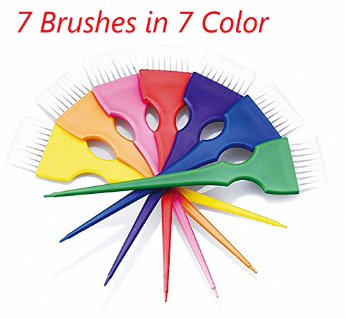 PERFEHAIR Small Hair Coloring Dye Mixing Tint Bowls and Brush Kit - Set of 7 Rainbow Colors | 6.8 fl oz per Bowl