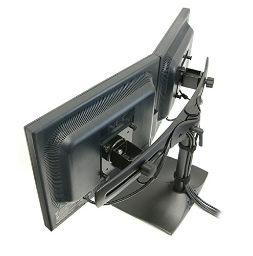 Ergotron DS100 Dual-Monitor Desk Stand, Horizontal, Black