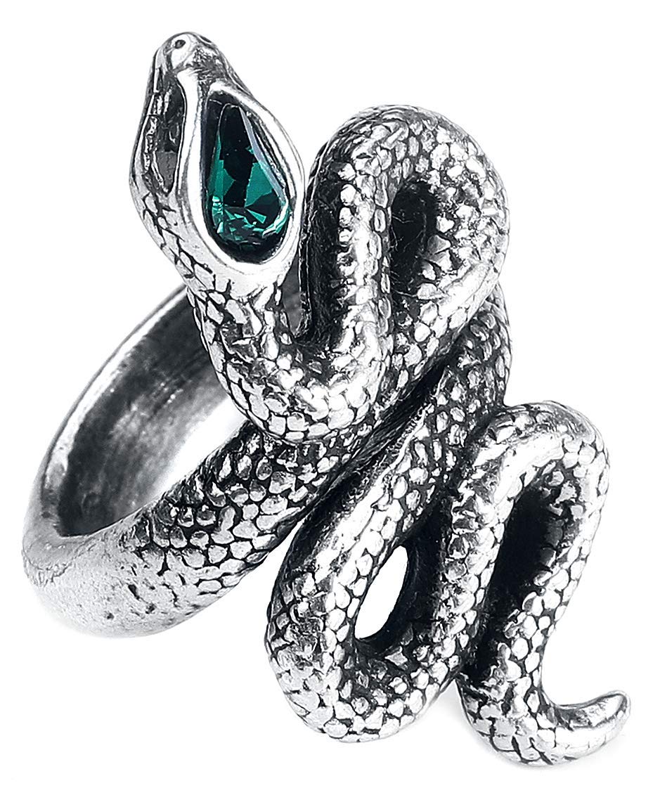 Alchemy Gothic Symbol of Fertility Nachash Wicked Serpent Psalm 68 Ring - Size L/N, 6/7