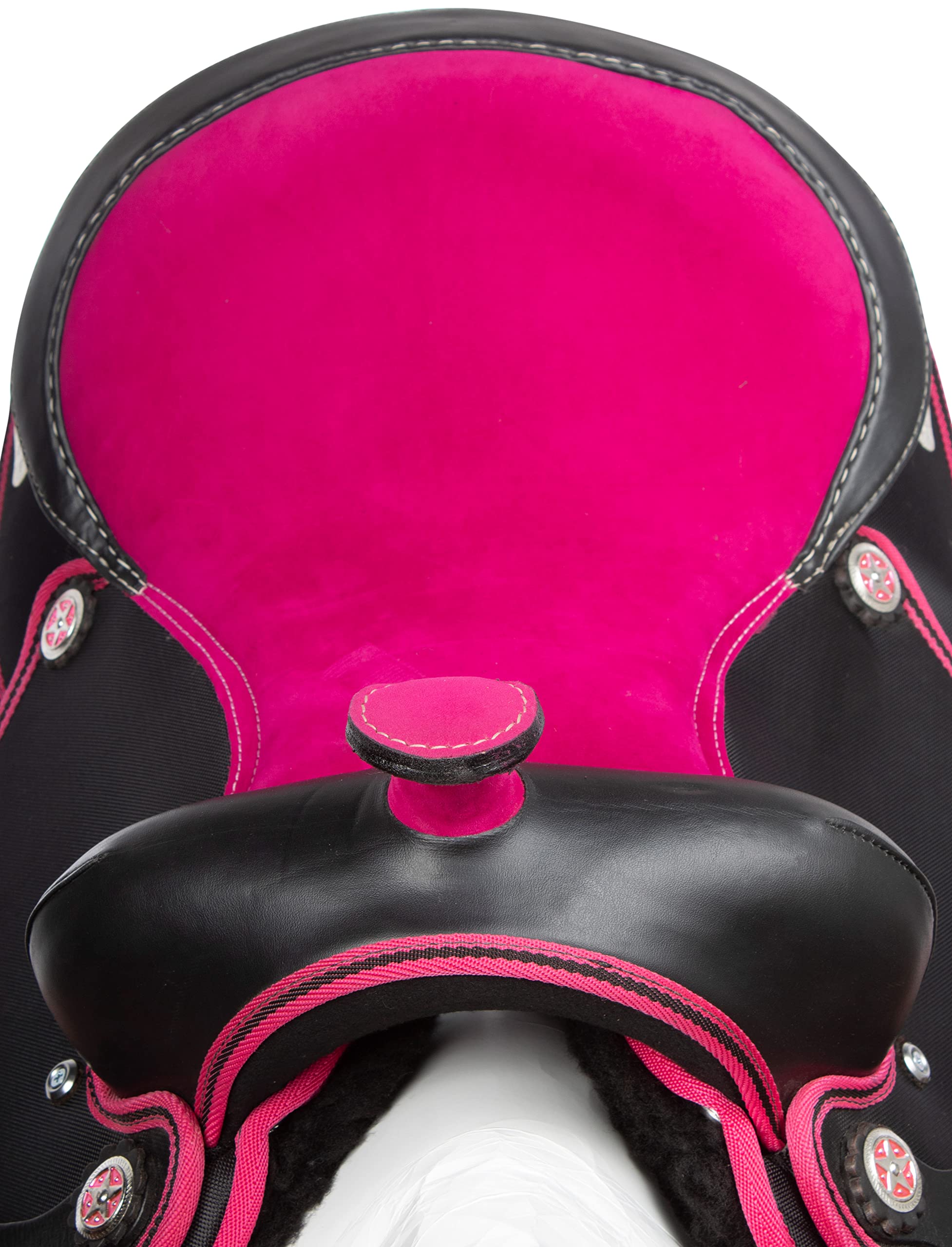 Acerugs Beautiful Western Pleasure Trail Barrel Racer Show Horse Saddle TACK Set PAD Silver Crystals (Pink, 14")